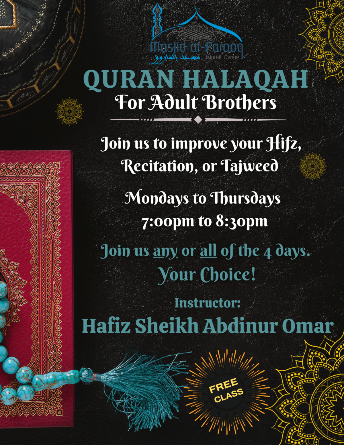 Quran Halaqah | Hifz or Recitation - Masjid Al-Farooq